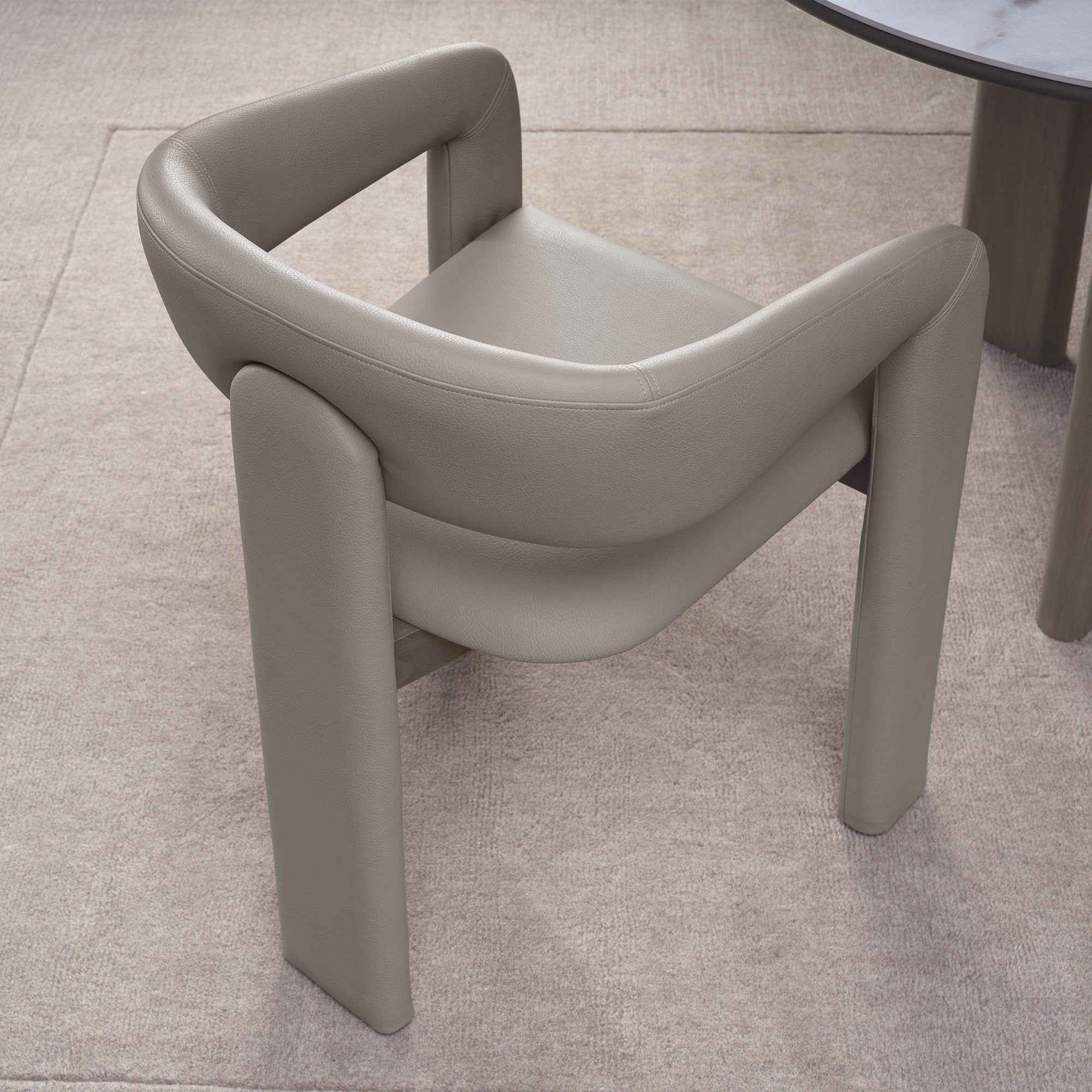 Duo Grey Oiled Oak Upholstered Chair - Grey Bonded Leather - Bentley ...