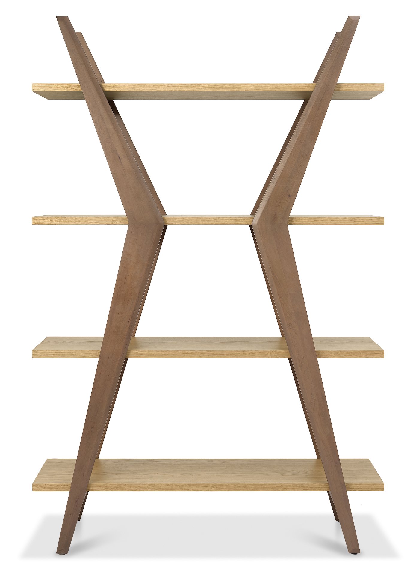 Kristen Oak & Light Weathered Oak Open Display Unit - Bentley Designs