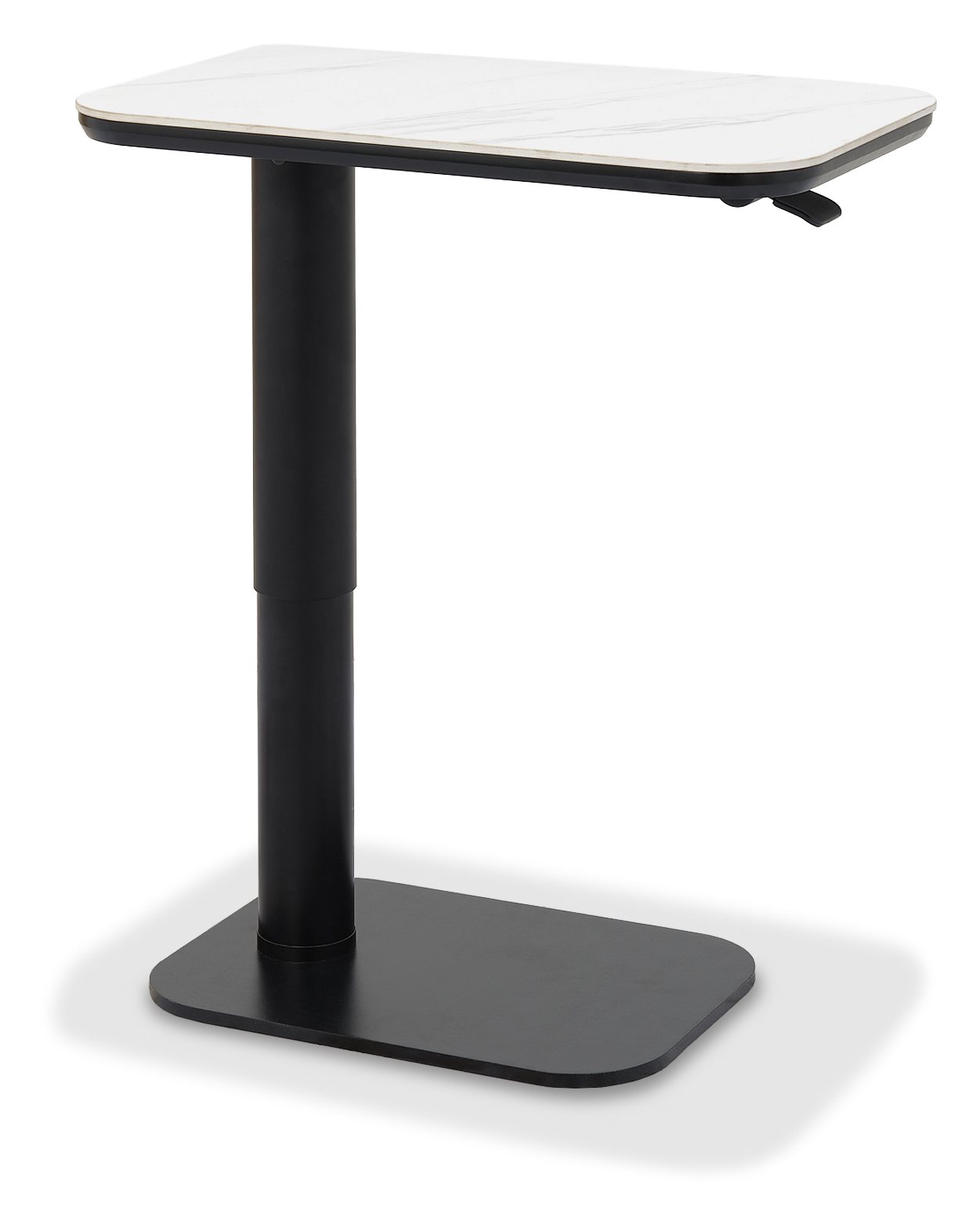 Riley White Sintered Stone Gas Lift Adjustable Sofa Table - Bentley Designs