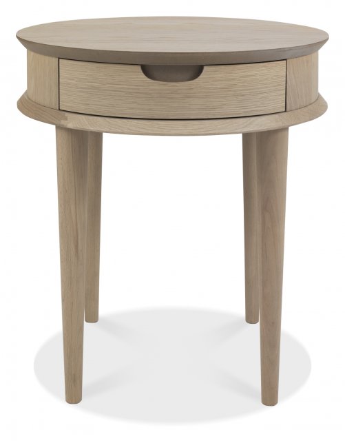Dansk Scandi Oak Lamp Table With Drawer | Living Room - Bentley Designs