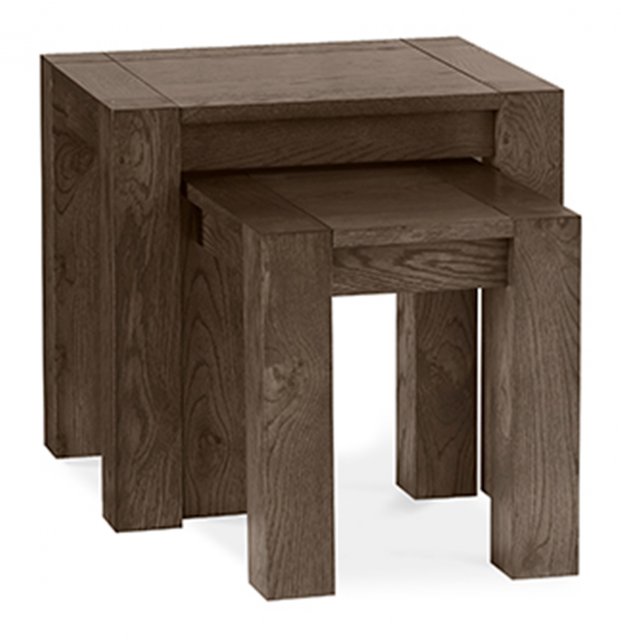 Turin Dark Oak Nest Of Lamp Tables