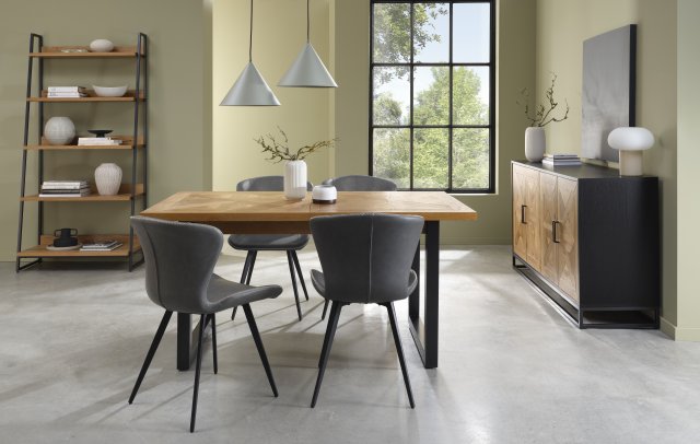 Indus Rustic Oak Dining Table | 4-6 Seater | Dining - Bentley Designs