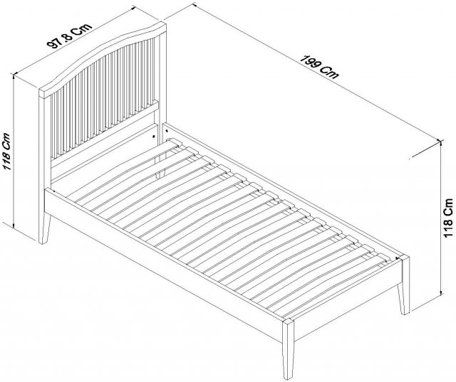 Ashby Soft Grey Slatted Bed Frame | Single - Bentley Designs