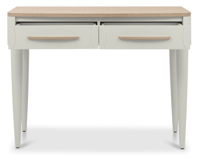 Larsen Scandi Oak & Soft Grey Console Table with Drawer - Bentley Designs