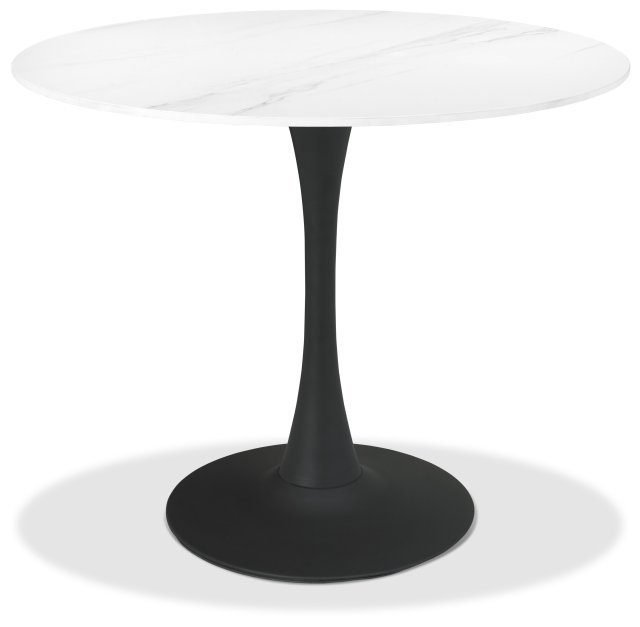 Mason White Sintered Stone Circular Bistro Table - Bentley Designs