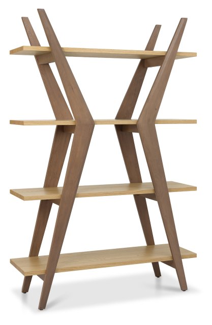 Kristen Oak & Light Weathered Oak Open Display Unit - Bentley Designs